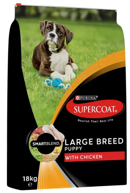 Supercoat Puppy Large Breed Chicken 18Kg – Budget Stockfeeds and Outdoor